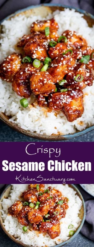 Crispy Sesame Chicken with a Sticky Asian Sauce - Nicky's Kitchen Sanctuary