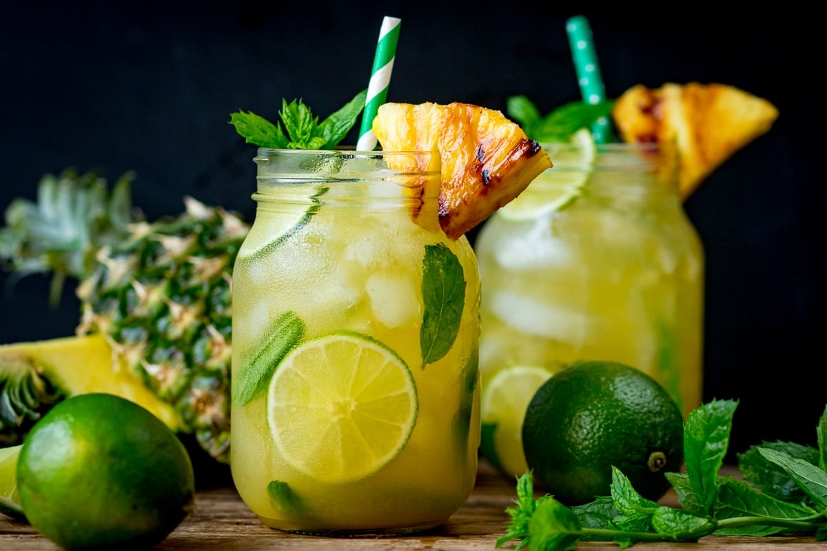 Pineapple Ginger Mojitos With Spiced Rum Nickys Kitchen Sanctuary