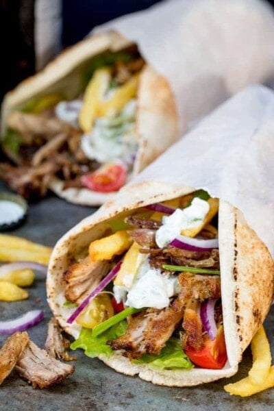 Crispy Pork Gyros - Nicky's Kitchen Sanctuary