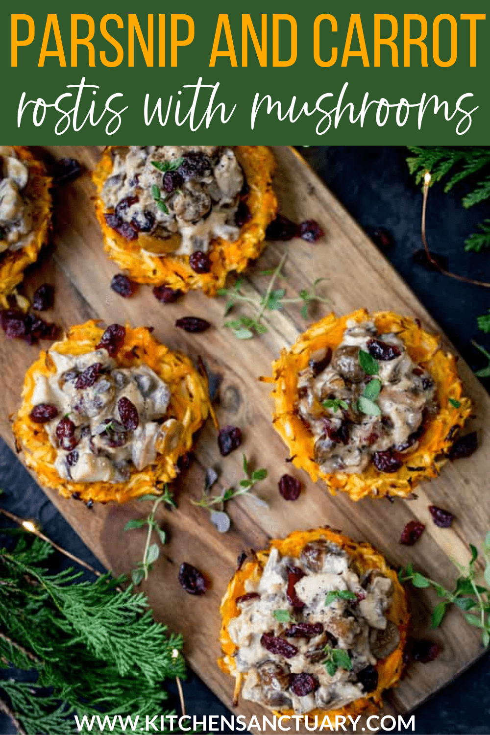 Parsnip and Carrot Rostis with Mushrooms and Wensleydale Sauce - Nicky ...