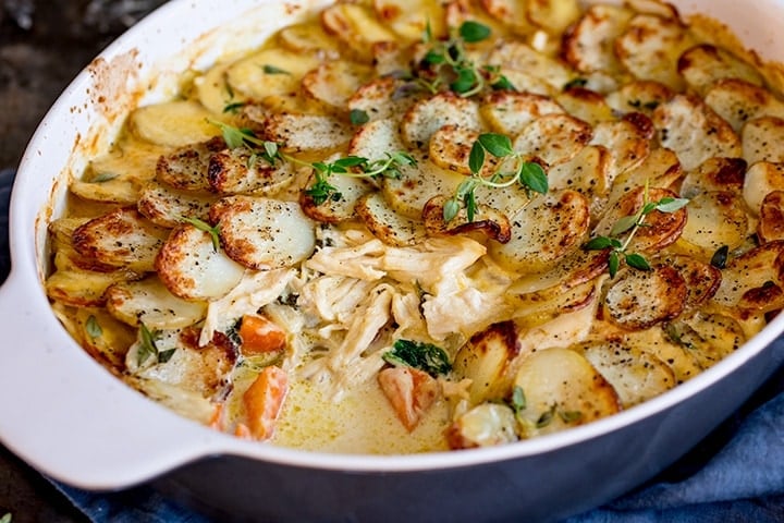 Chicken and Potato Bake - Creamy Sauce + Crispy Top