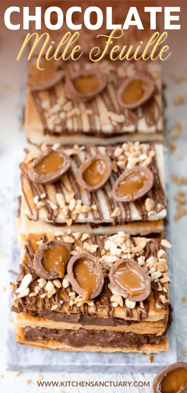 Easter Chocolate Caramel Egg Mille Feuille - Nicky's Kitchen Sanctuary