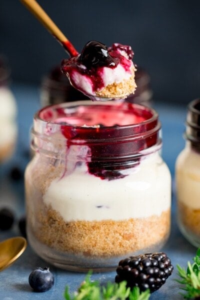 Individual Berry No Bake Cheesecakes - Nicky's Kitchen Sanctuary