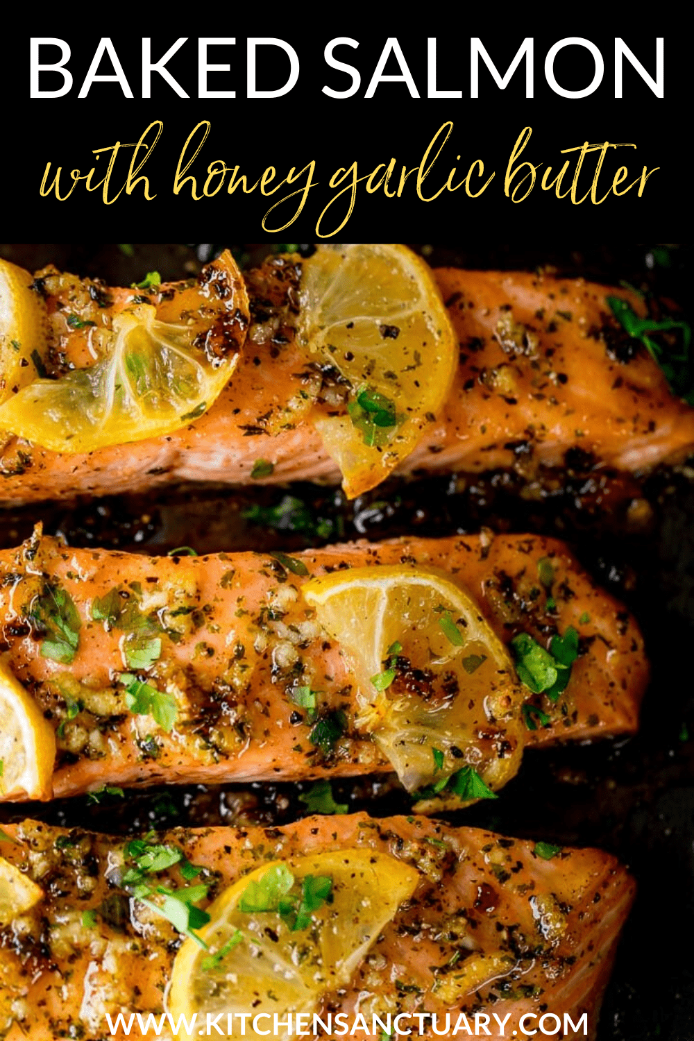 Honey Garlic Butter Baked Salmon - Nicky's Kitchen Sanctuary