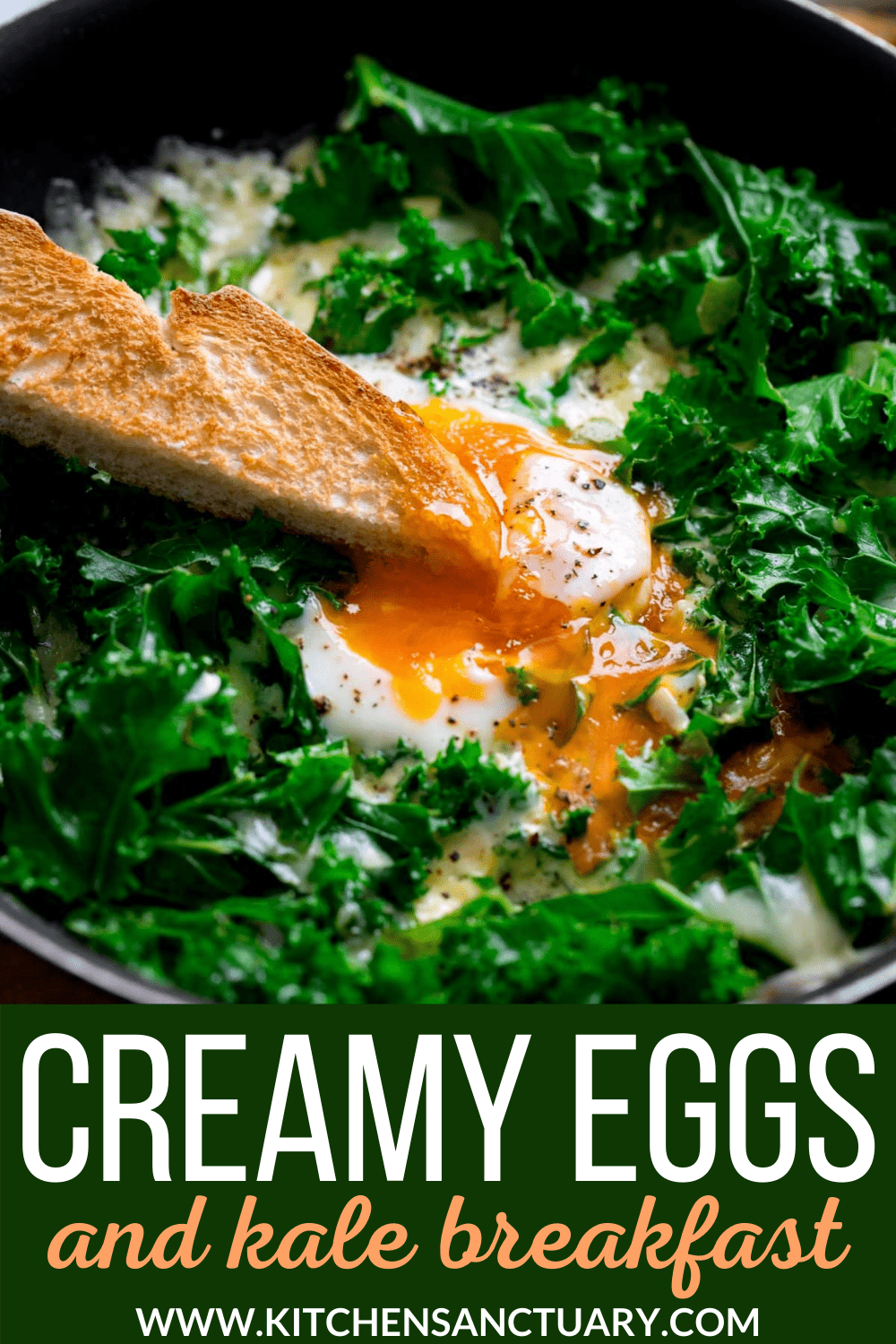 Creamy Eggs and Kale Breakfast - Nicky's Kitchen Sanctuary