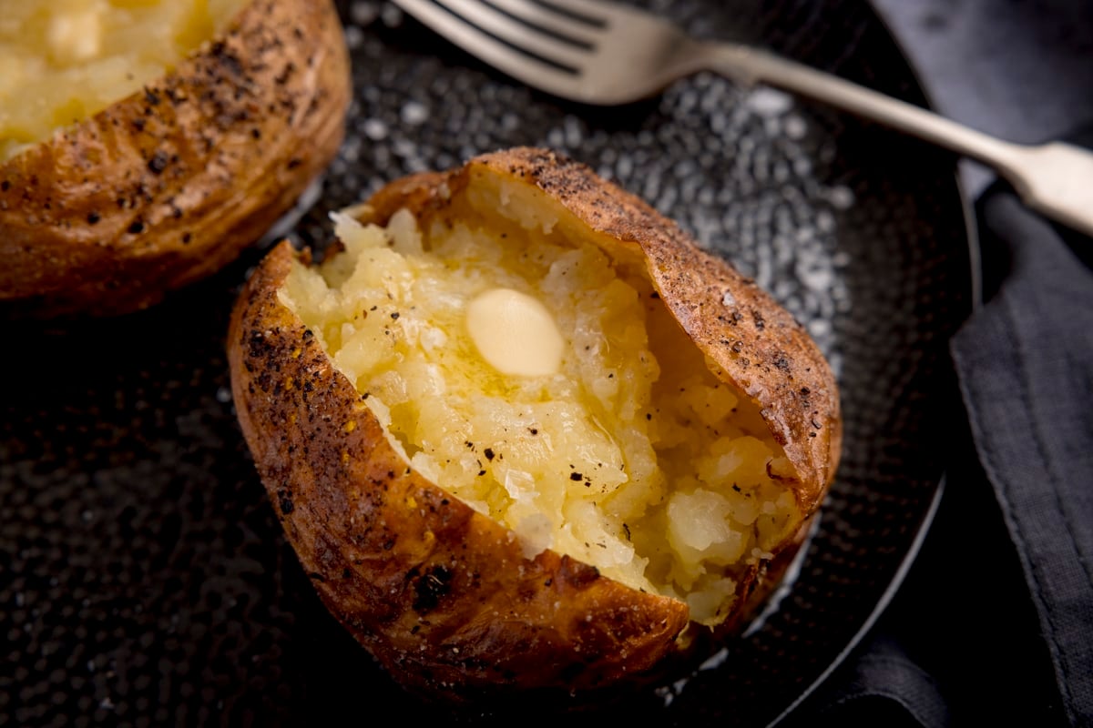 Air Fryer Baked Potatoes - Nicky's Kitchen Sanctuary