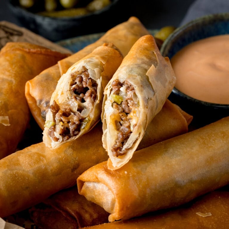 Cheeseburger Spring Rolls - Nicky's Kitchen Sanctuary