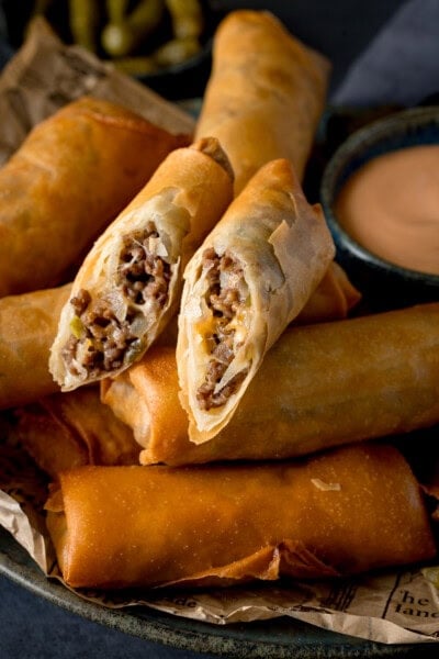 Cheeseburger Spring Rolls - Nicky's Kitchen Sanctuary