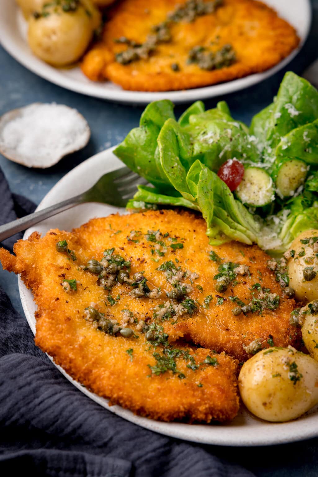Chicken Schnitzel with Garlic Butter - Nicky's Kitchen Sanctuary