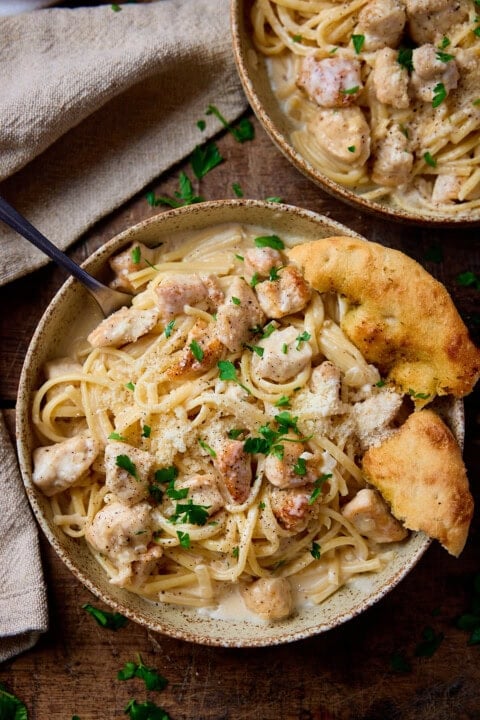 Garlic Parmesan Chicken Pasta - Nicky's Kitchen Sanctuary