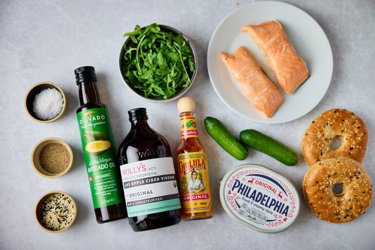 Salmon and Cream Cheese Bagels (high protein) - Nicky's Kitchen Sanctuary