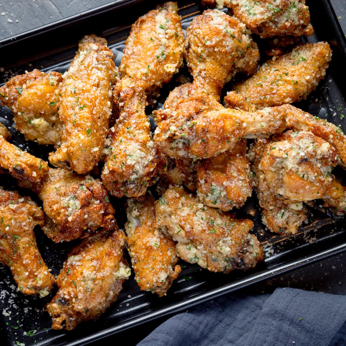 Garlic Parmesan Rooster Wings - Nicky's Kitchen Sanctuary - Recipes Vista