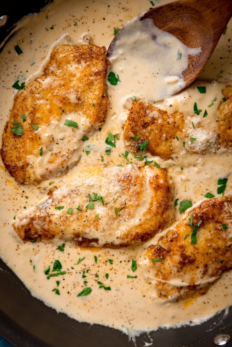 Garlic Parmesan Chicken (Creamy Sauce!) - Nicky's Kitchen Sanctuary