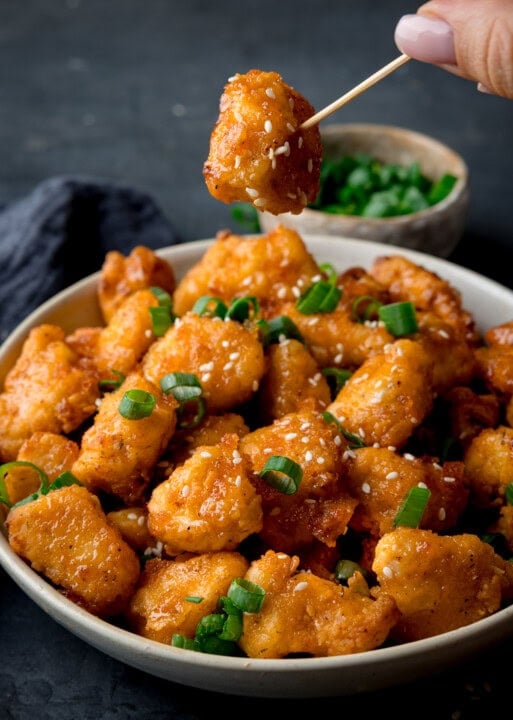 Air Fryer Hot Honey Chicken Bites - Nicky's Kitchen Sanctuary