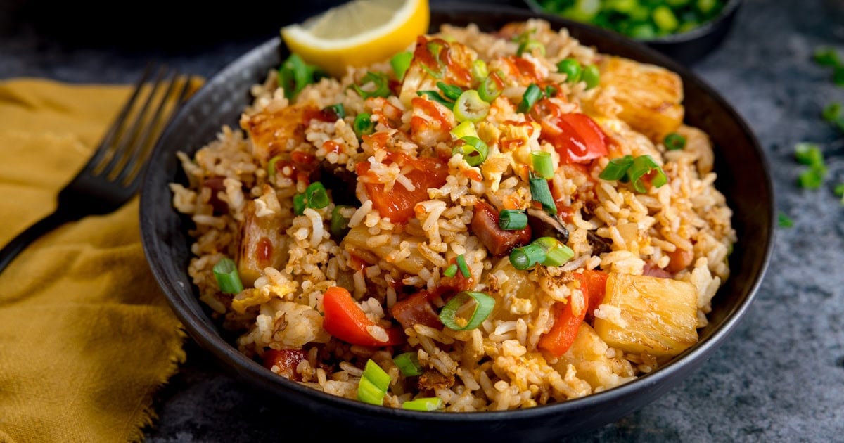 Ham and Pineapple Fried Rice {30-minute Dinner}